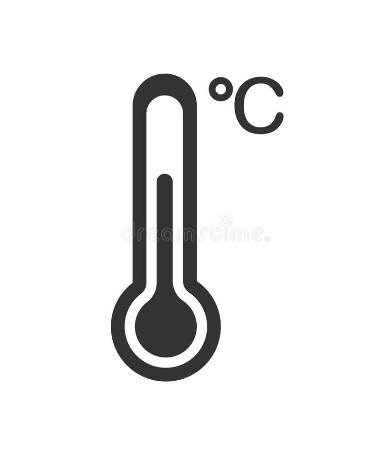 Vector Icon of the Thermometer with the Temperature in Celsius ...
