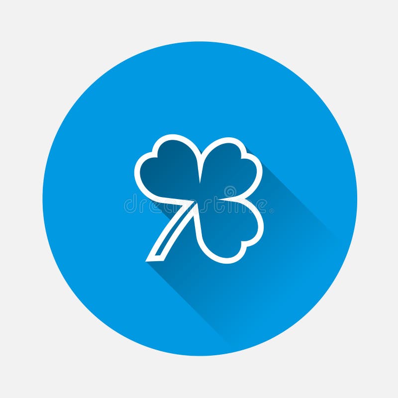 Vector Icon Three-leafed Clover on Blue Background. Flat Image with ...