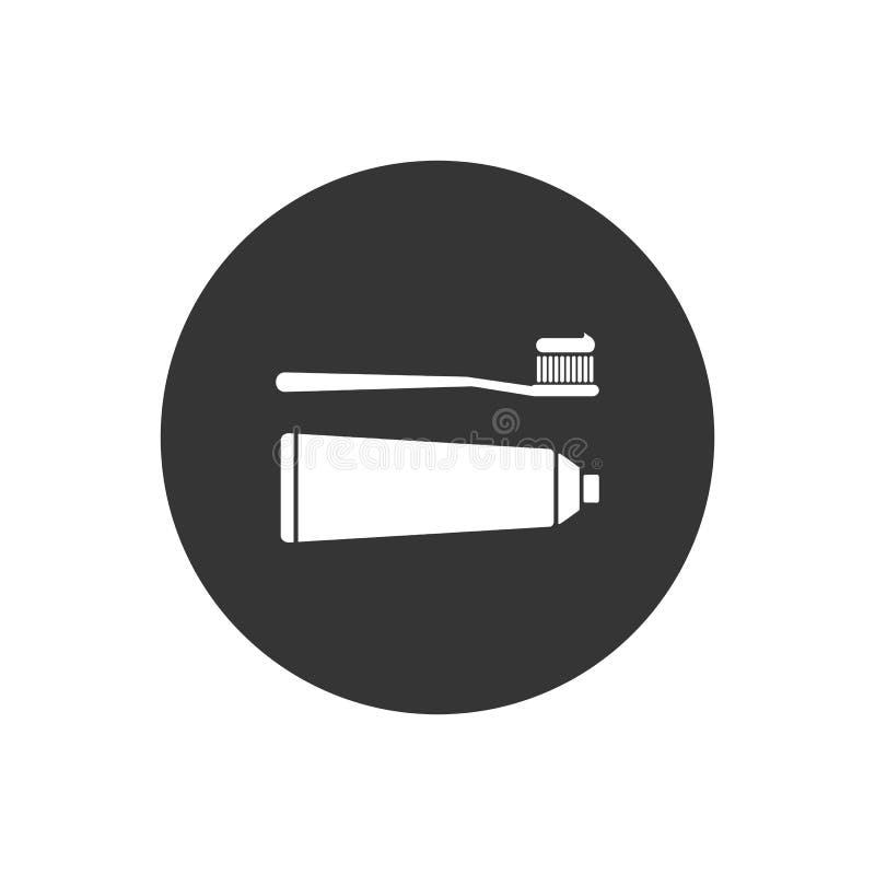 Vector Icon Toothbrush and Toothpaste. Black Silhouette Stock Vector ...