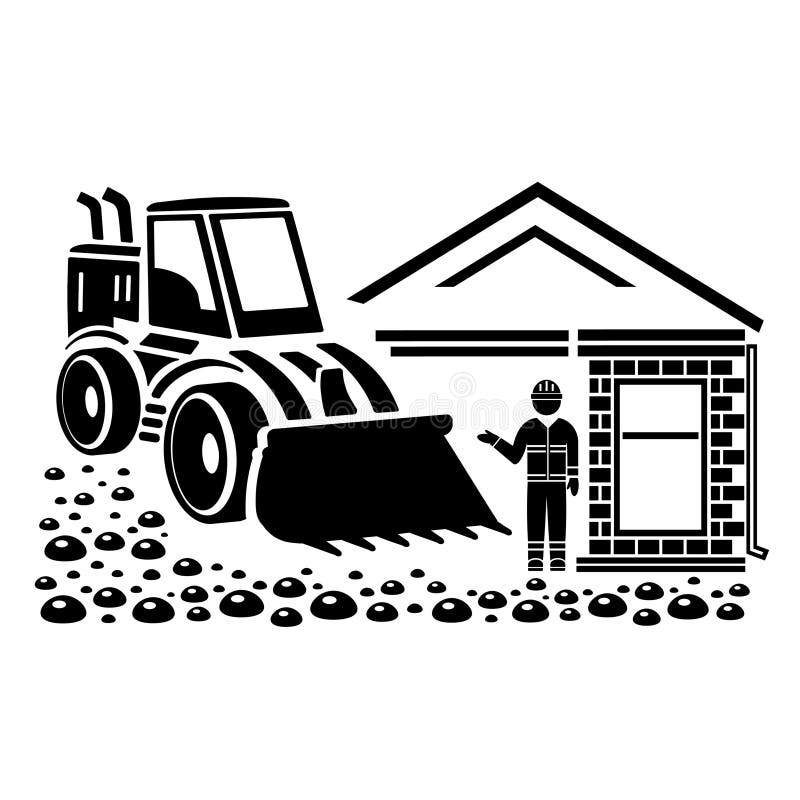Vector Icon of the Tractor Loader Logo. Construction and Special ...