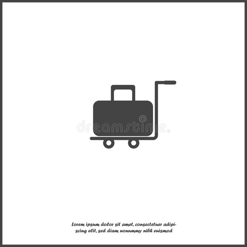 Vector Icon Trolley with a Suitcase. Symbol Service, Porter in the ...