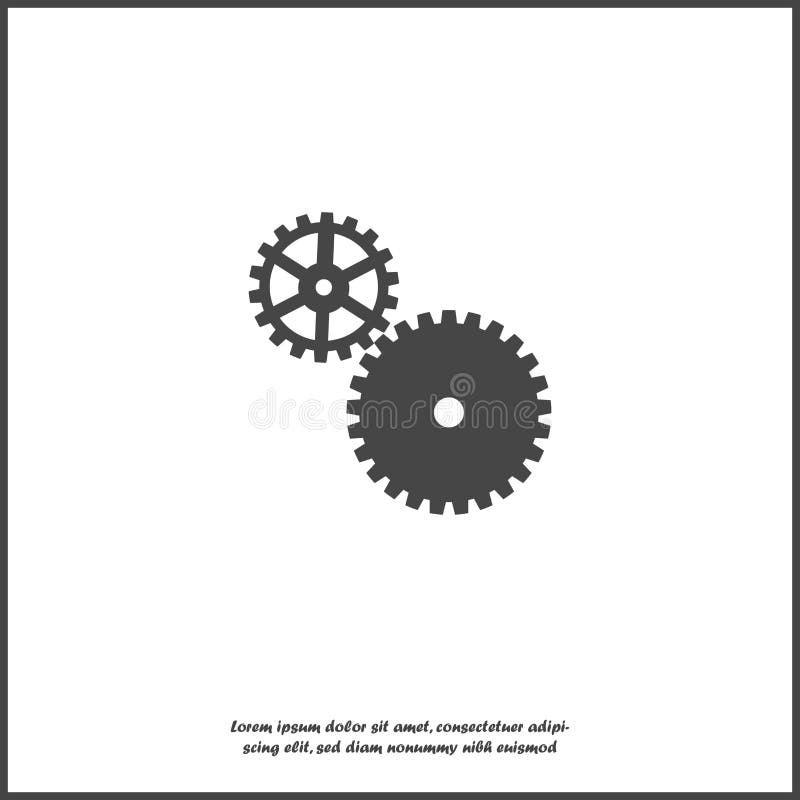Vector Icon Two Gears. Illustration Gears in Motion on White Isolated ...