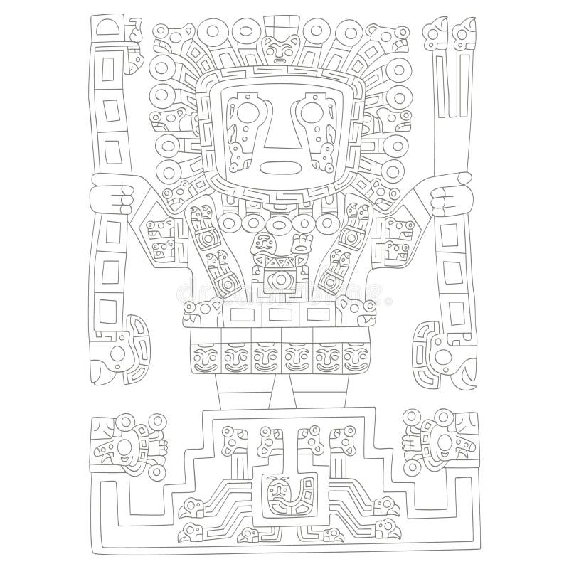 Vector Icon with Viracocha Great God in Inca Mythology Stock Vector ...