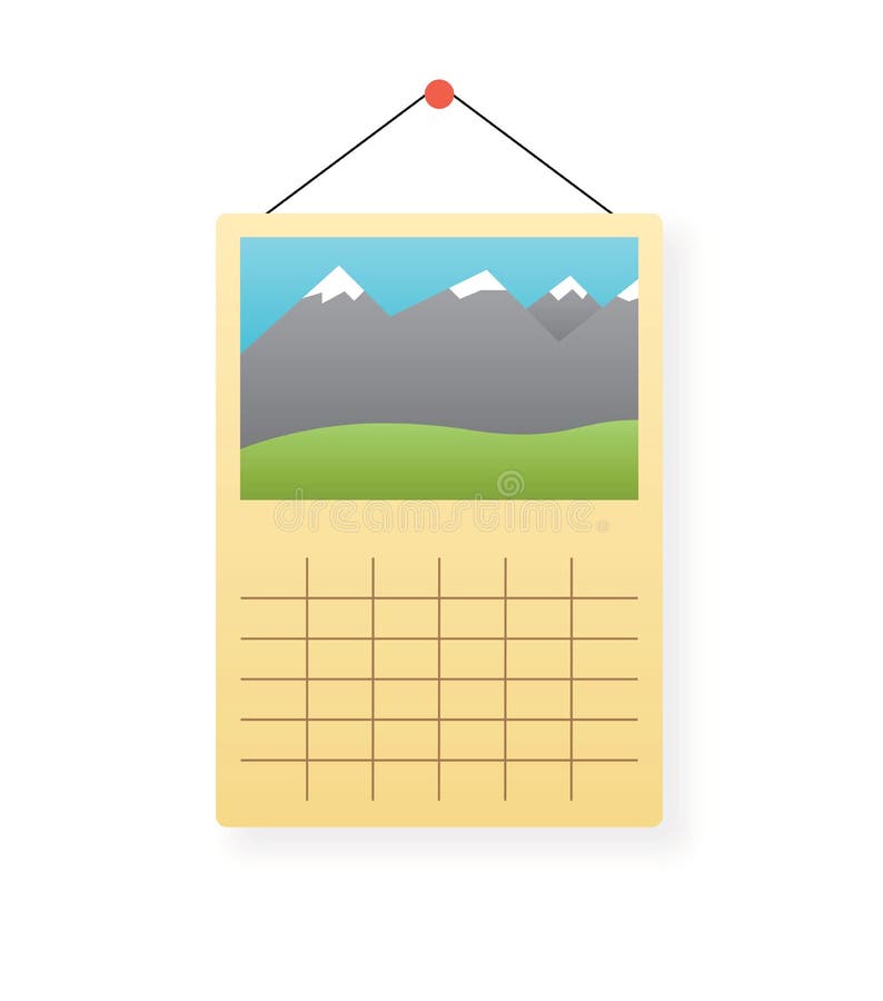 Vector Icon of Wall Calendar Isolated Stock Illustration - Illustration ...
