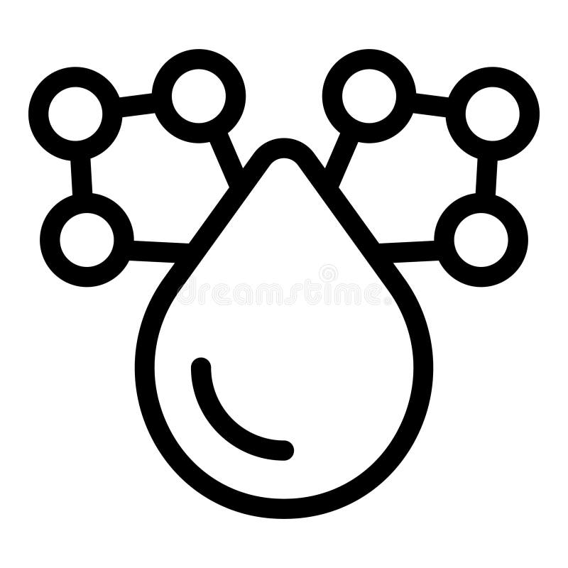Vector Icon of a Water Drop and Molecule Structure Stock Illustration ...