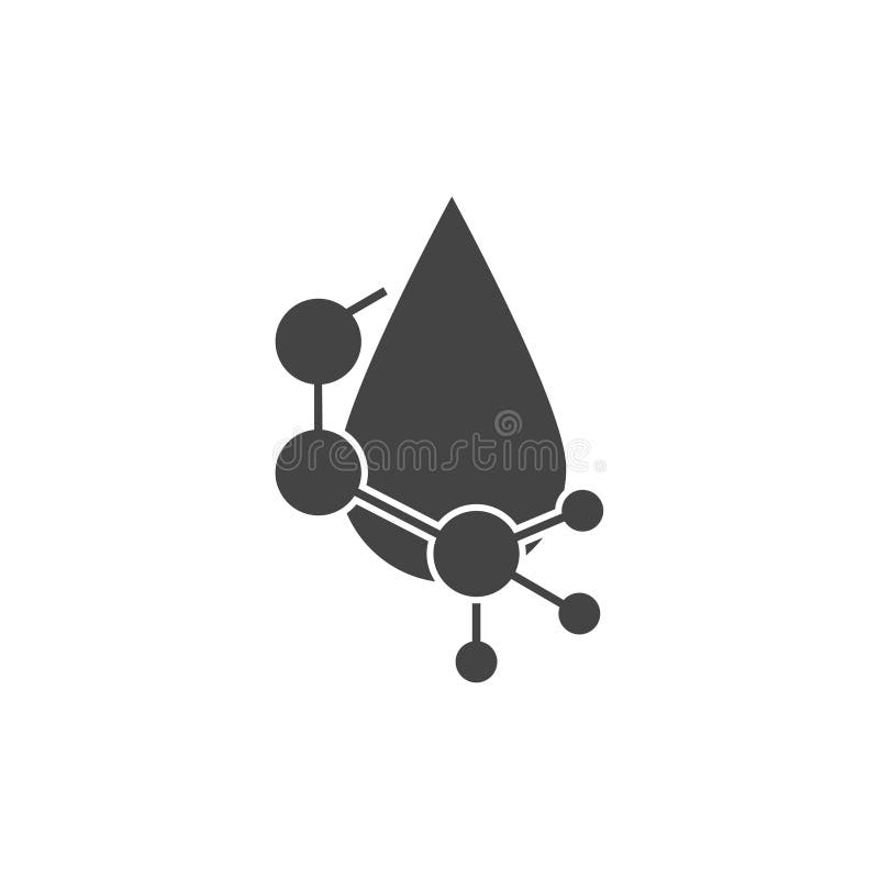 Vector Icon Water Molecule, Drops of Acid on Cartoon Style on White ...