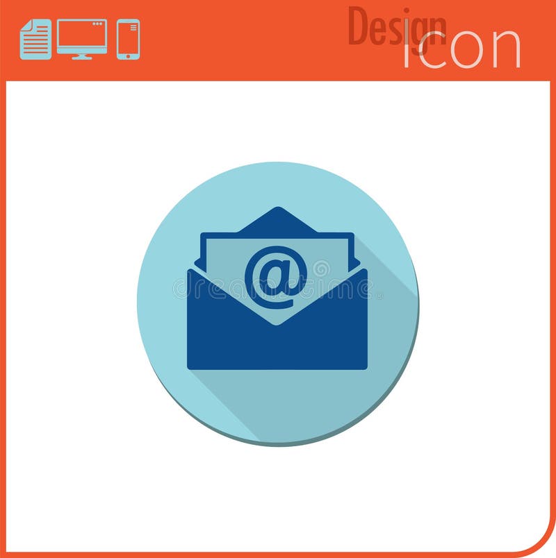 Vector Icon on White Background. Designer Trend. Email Icon New Mail ...