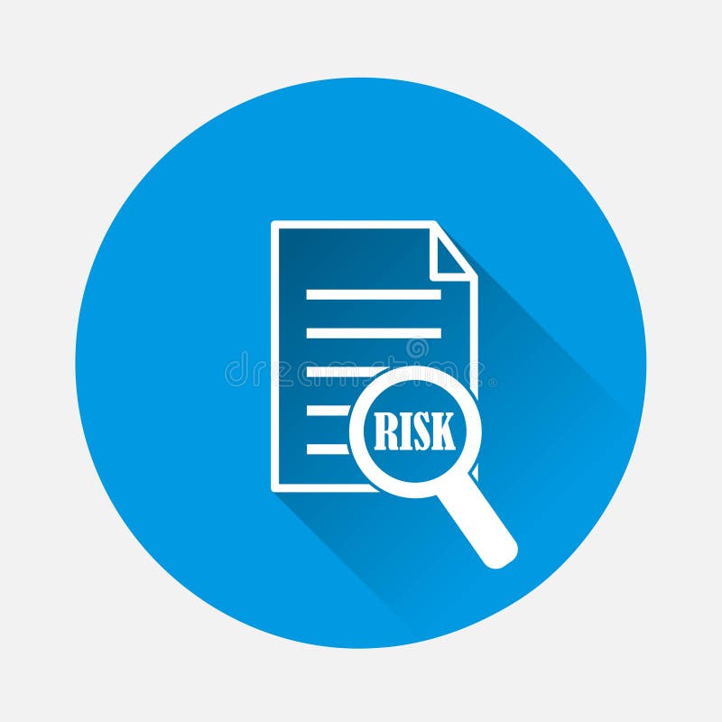 Vector Icon Word Risk in a Magnifier. Danger of Business Risks Icon on ...