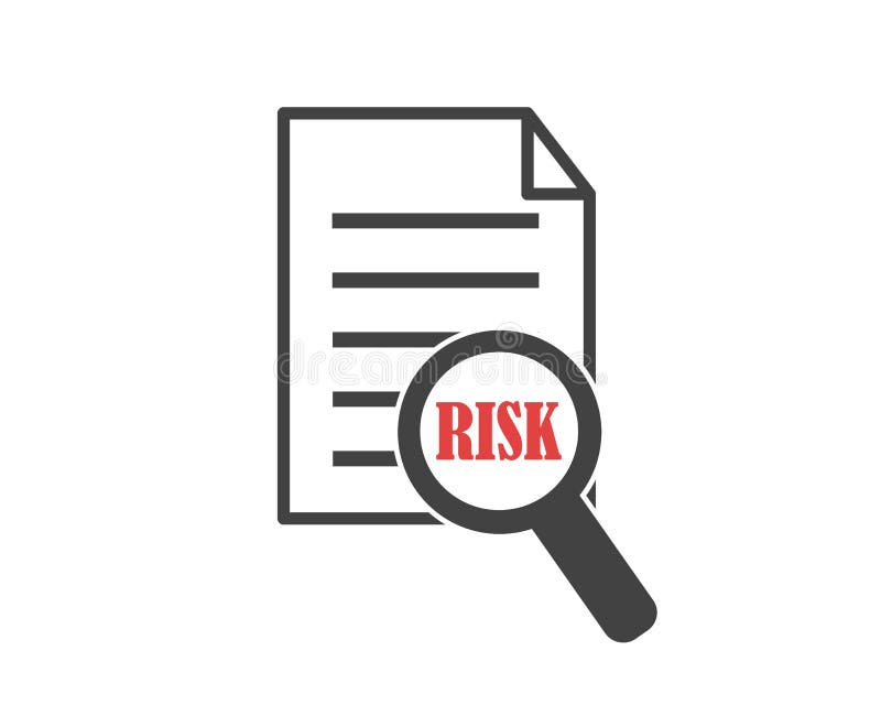 Vector Icon Word Risk in a Magnifier. Danger of Business Risks Stock ...