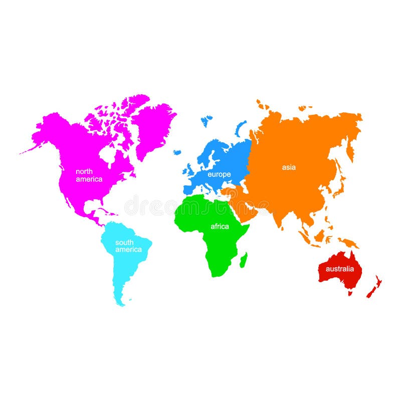 Vector Icon with World Map and World Continents Stock Vector ...