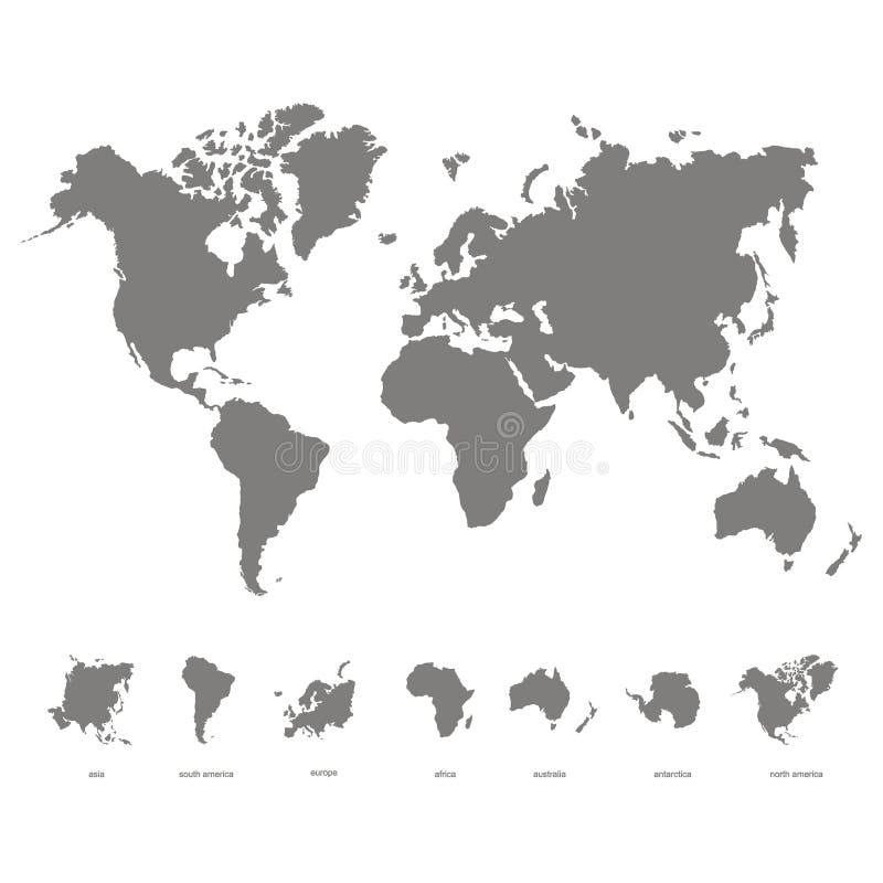 Vector Icon with World Map and World Continents Stock Vector ...