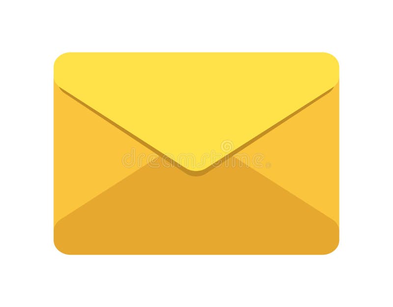 Vector Icon Yellow Envelope. the Postal Envelope is in a Flat Style ...