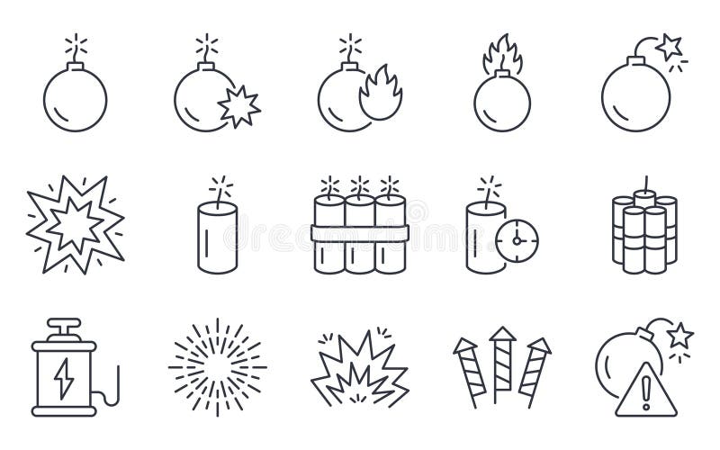 Vector Icons Bomb. a Metal Container with an Explosive Substance or ...
