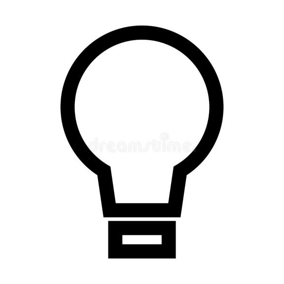 A Simple Light Bulb Icon. Vector Consisting of Black and White. Stock ...