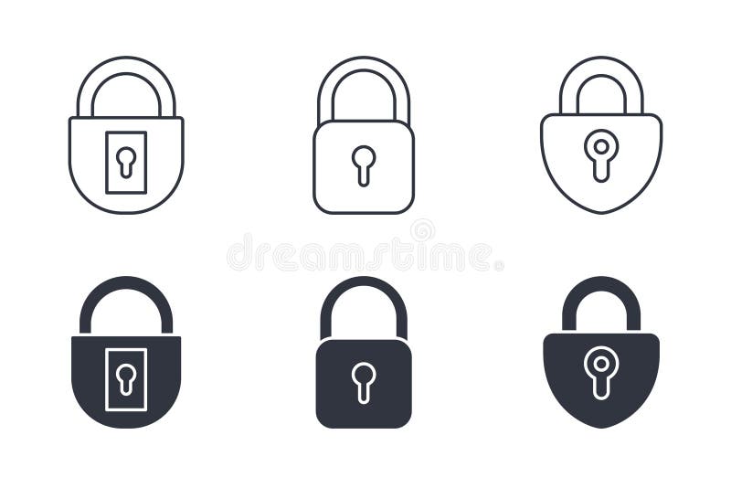 Vector Icons Closed Lock. Access Control, Home Security, Secrecy ...