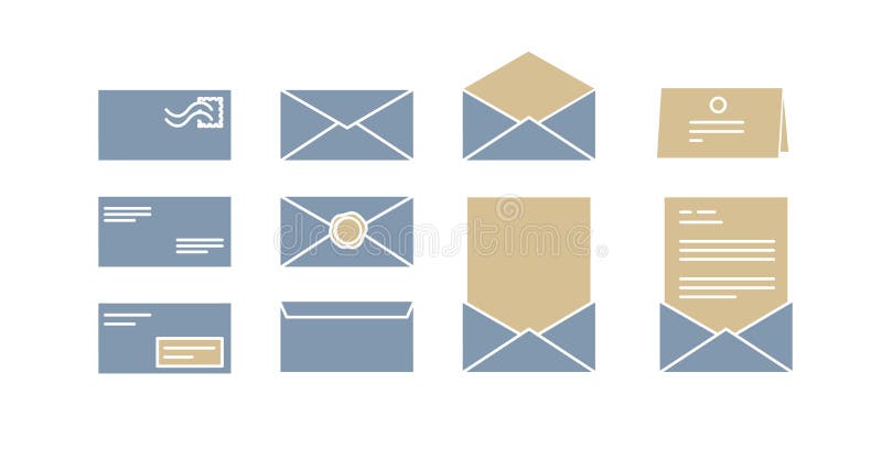 Vector Icons for Computer Envelopes with Letters Stock Vector ...
