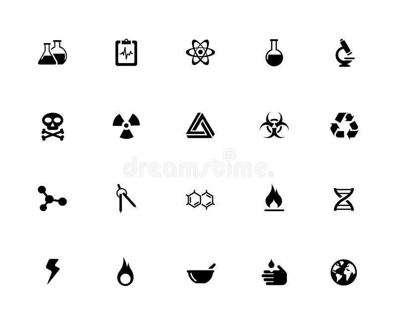 Science Icons // Clean Series Stock Vector - Illustration of graduated ...