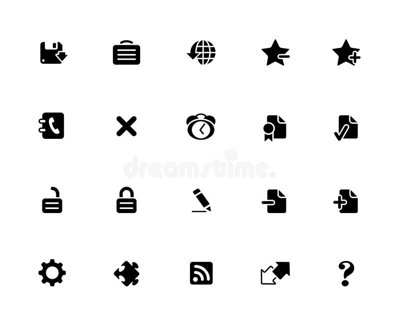 Web Icons // 32 Pixels Icons White Series Stock Vector - Illustration ...