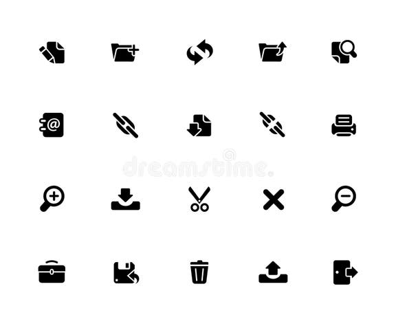 Web Icons // 32 Pixels Icons White Series Stock Vector - Illustration ...