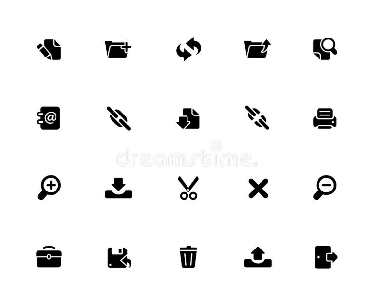Web Icons // 32 Pixels Icons White Series Stock Vector - Illustration ...