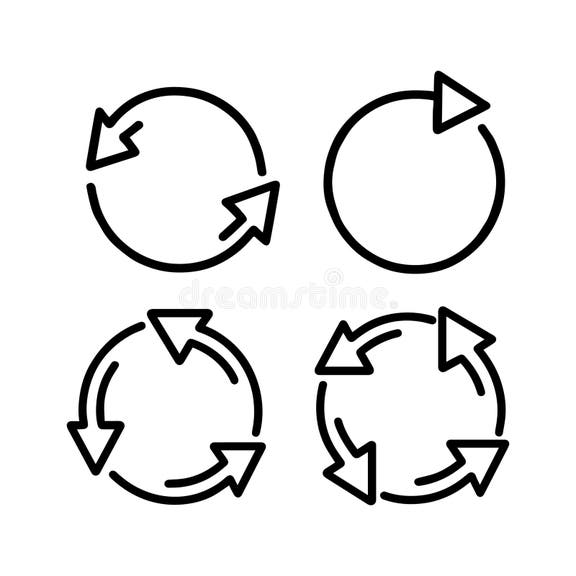 Vector Icons Featuring Circular Arrows Representing Refresh and Repeat ...