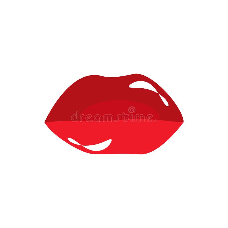 Vector Icons of Female Lips Print Stock Vector - Illustration of ...