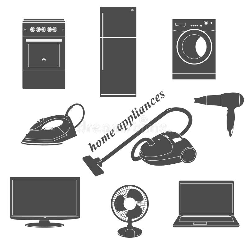 Vector Icons of Home Appliances. Stock Vector - Illustration of ...