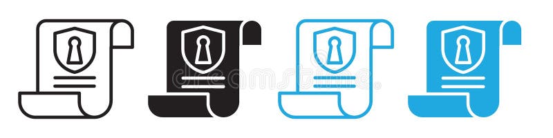 Vector Icons for Intellectual Property Security Policies Featuring ...