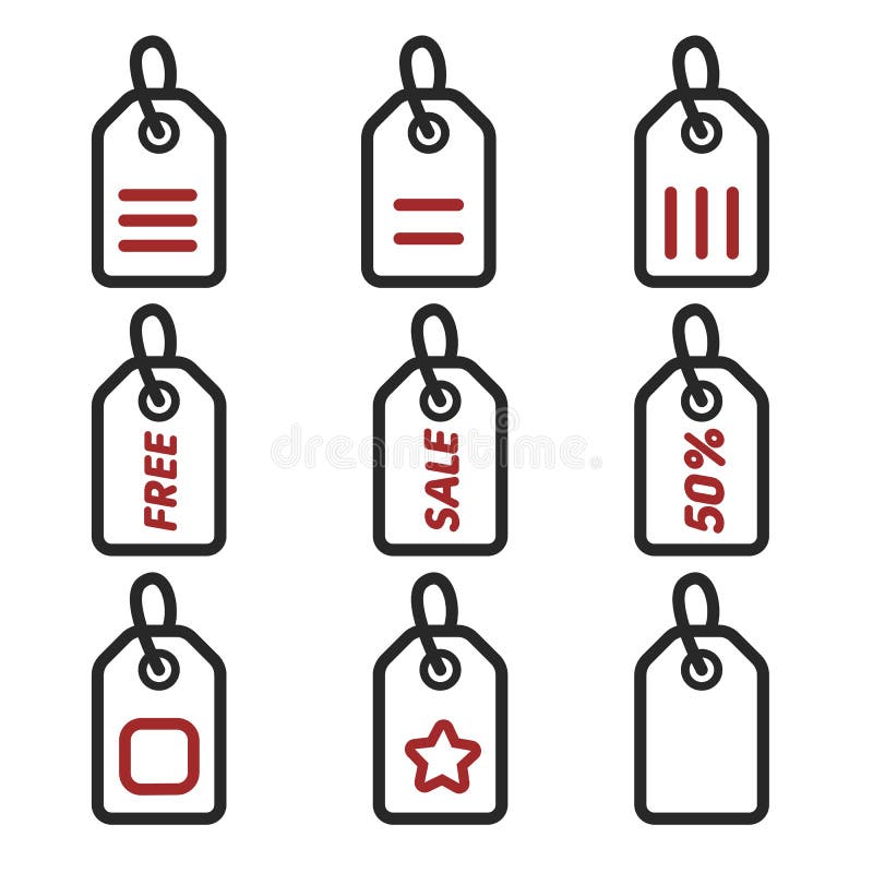 Vector Icons Label Sticker stock vector. Illustration of element - 80396082