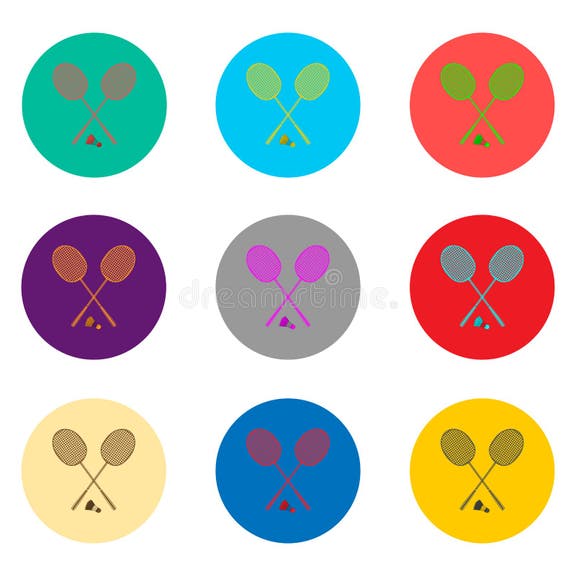Vector Icons Logo from Set Symbols for Racket Badminton Stock Vector ...
