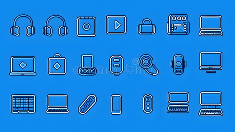 Headphones Icon Minimalist Line Art Design Stock Photos - Free ...