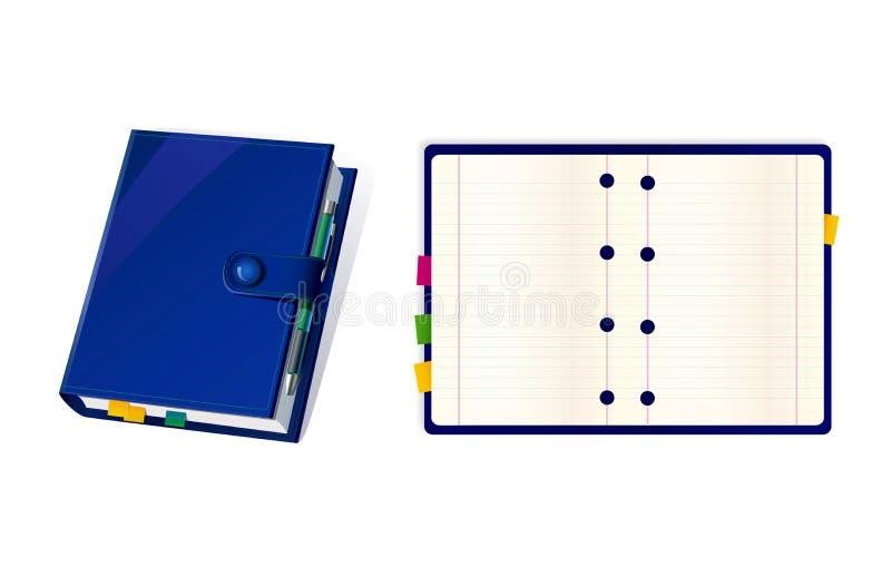 Vector Icons with Note Book and Organizer Stock Illustration ...