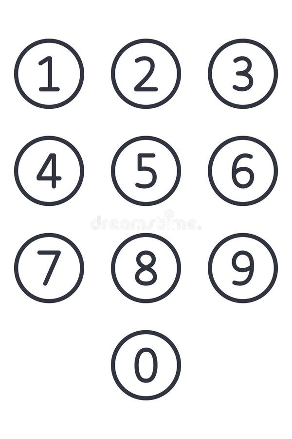 Vector Icons Numbers for Phone Keypad, Input Fields, and Navigation. Clean Numeric Symbols for ...