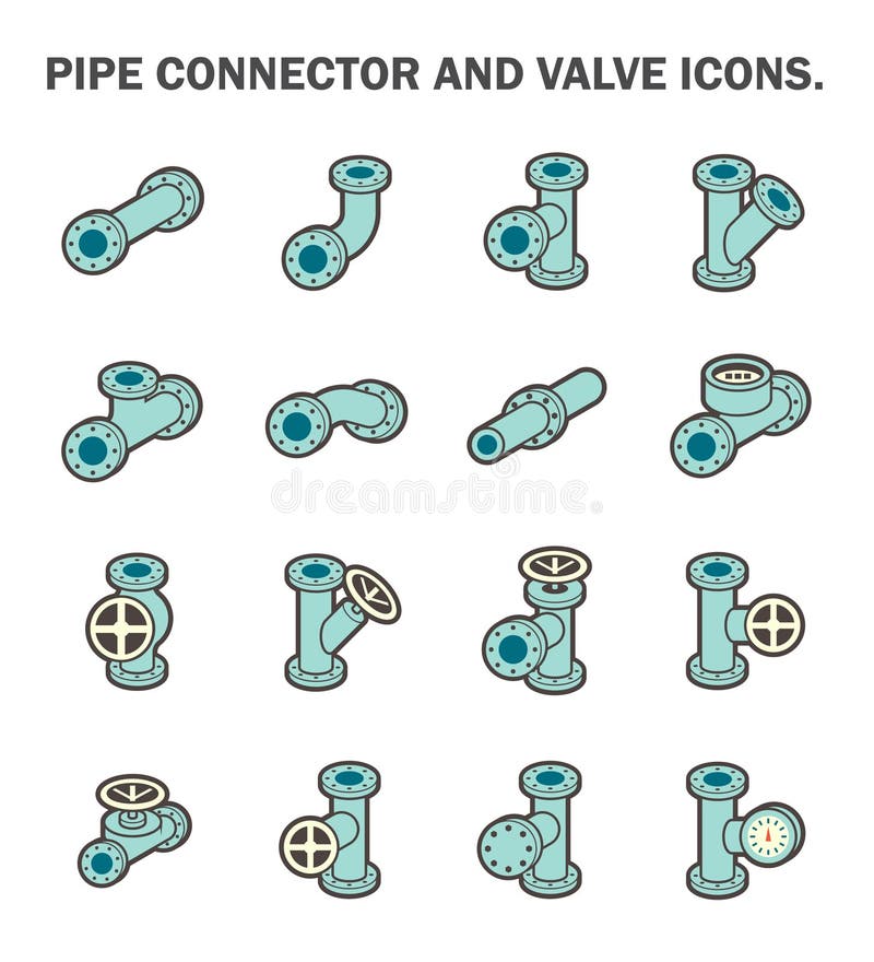 Pipe and valve stock vector. Illustration of fitting - 100554011