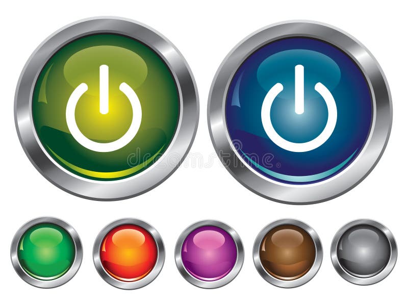 Vector power buttons stock vector. Illustration of icons - 29703916