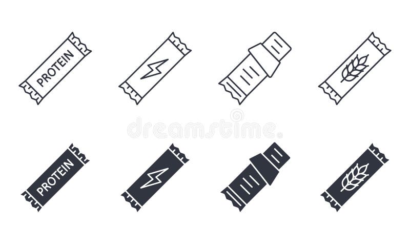 Vector Icons Protein Bar Vector Icons. Organic Energy Snack in Wrapper ...