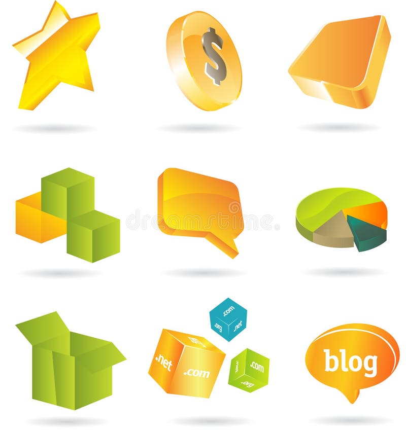 Vector icons set stock vector. Illustration of blue, multimedia - 9991155