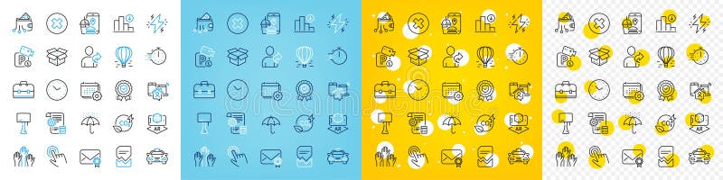 Vector Icons Set of Augmented Reality, Verified Mail and Open Box Line ...