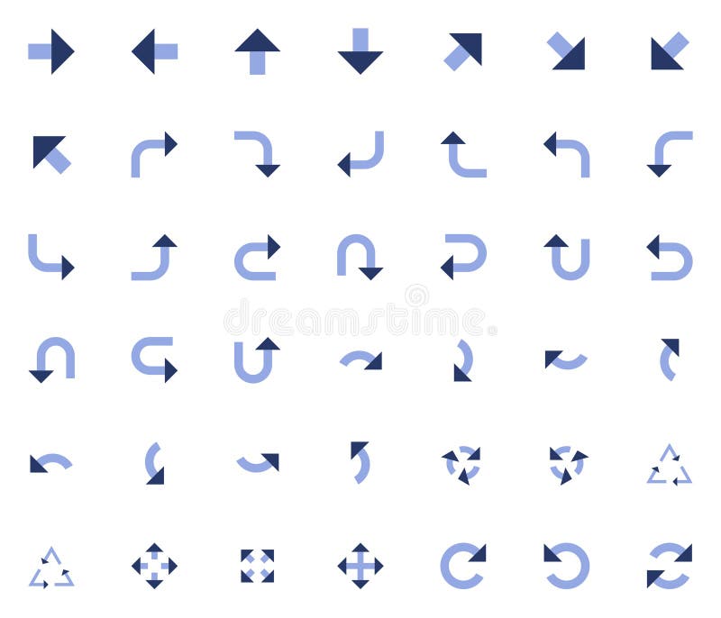 Vector Arrows Icon Set. Isolated Arrow Cursor Collection. Simple Modern ...