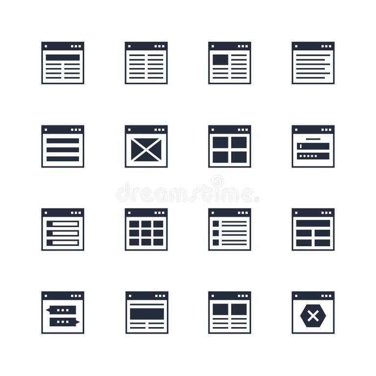 Icon Set of Flowchart Navigation, Architecture and Prototyping ...