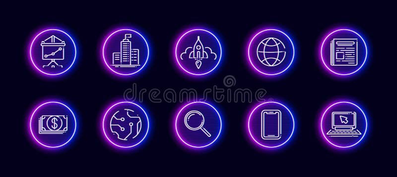 10 in 1 Vector Icons Set Related To Hardware Development Theme. Lineart ...