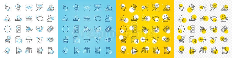 Vector Icons Set of Secret Gift, Voice Wave and Cursor Line Icons. for ...