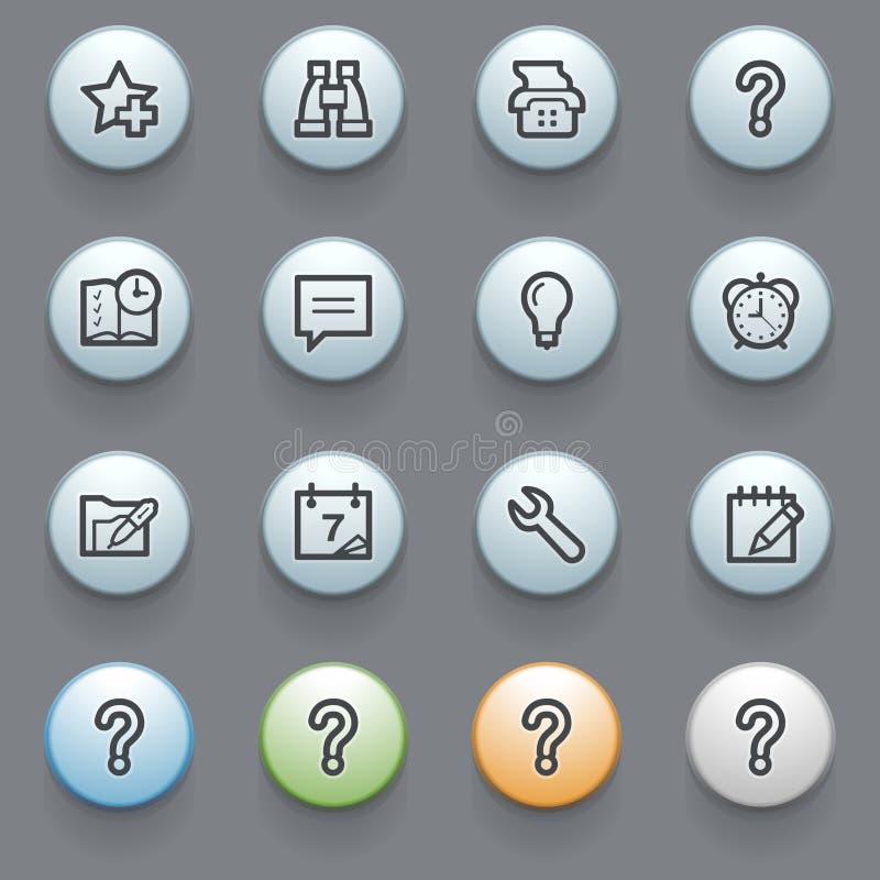 Organizer Web Icons on Gray Background. Stock Vector - Illustration of ...