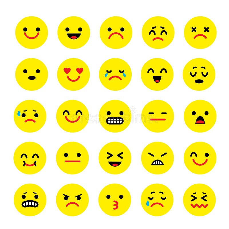 Vector Icons of Smiley Faces Emotion Cartoon Stock Vector ...