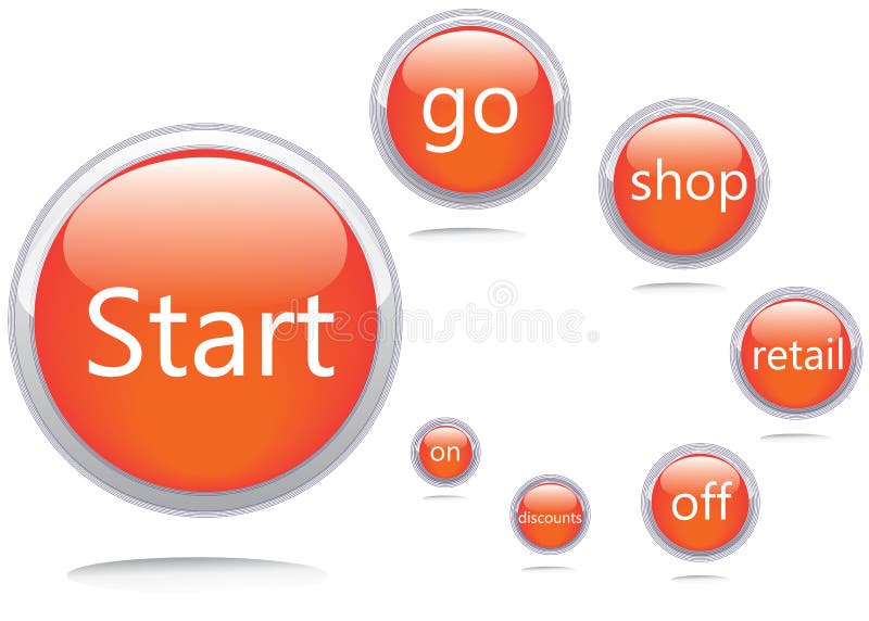 Icons Download Web Bottons Color Stock Vector - Illustration of button ...