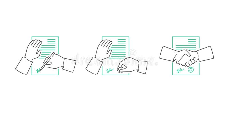 Steps of Contract Conclusion Process Stock Vector - Illustration of ...