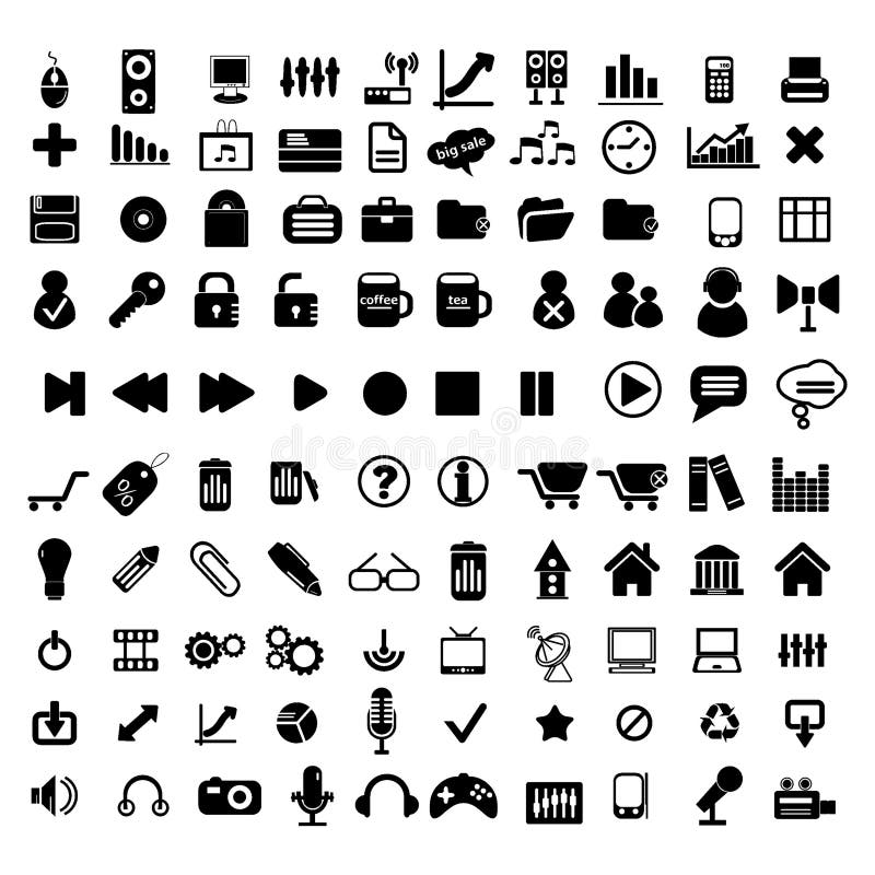 Vector Icons with a Technology and Gadget Theme Stock Vector ...