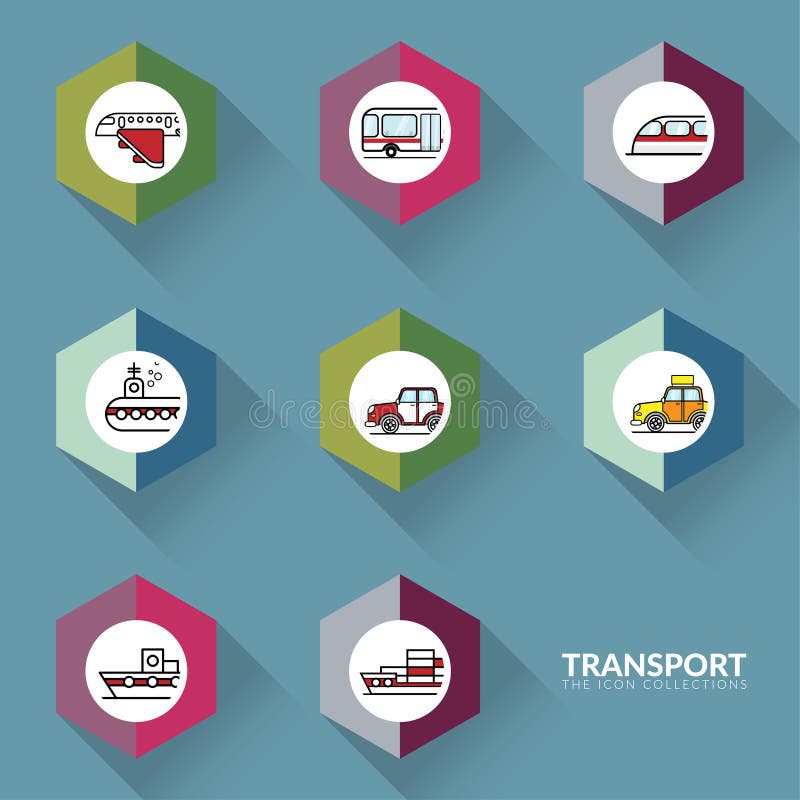 Icons set transportation stock vector. Illustration of tractor - 19926965