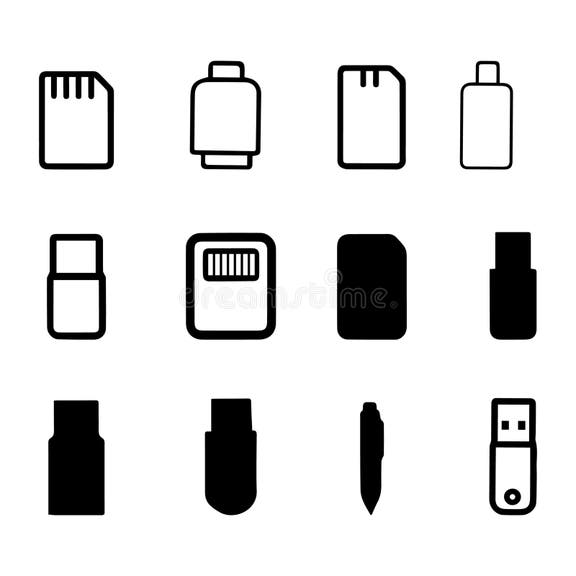 Vector Icons of Various Memory Storage Devices Stock Vector ...