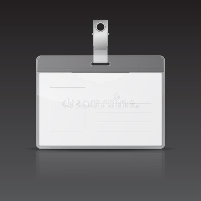 Vector ID Card with Reflection on Black Background Stock Vector ...